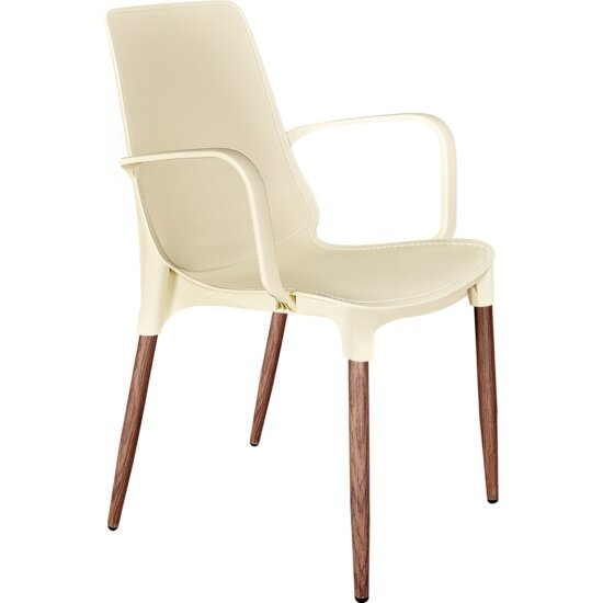 Стул Sheffilton SHT ST76/S424-C бежевый ral1013/темный орех