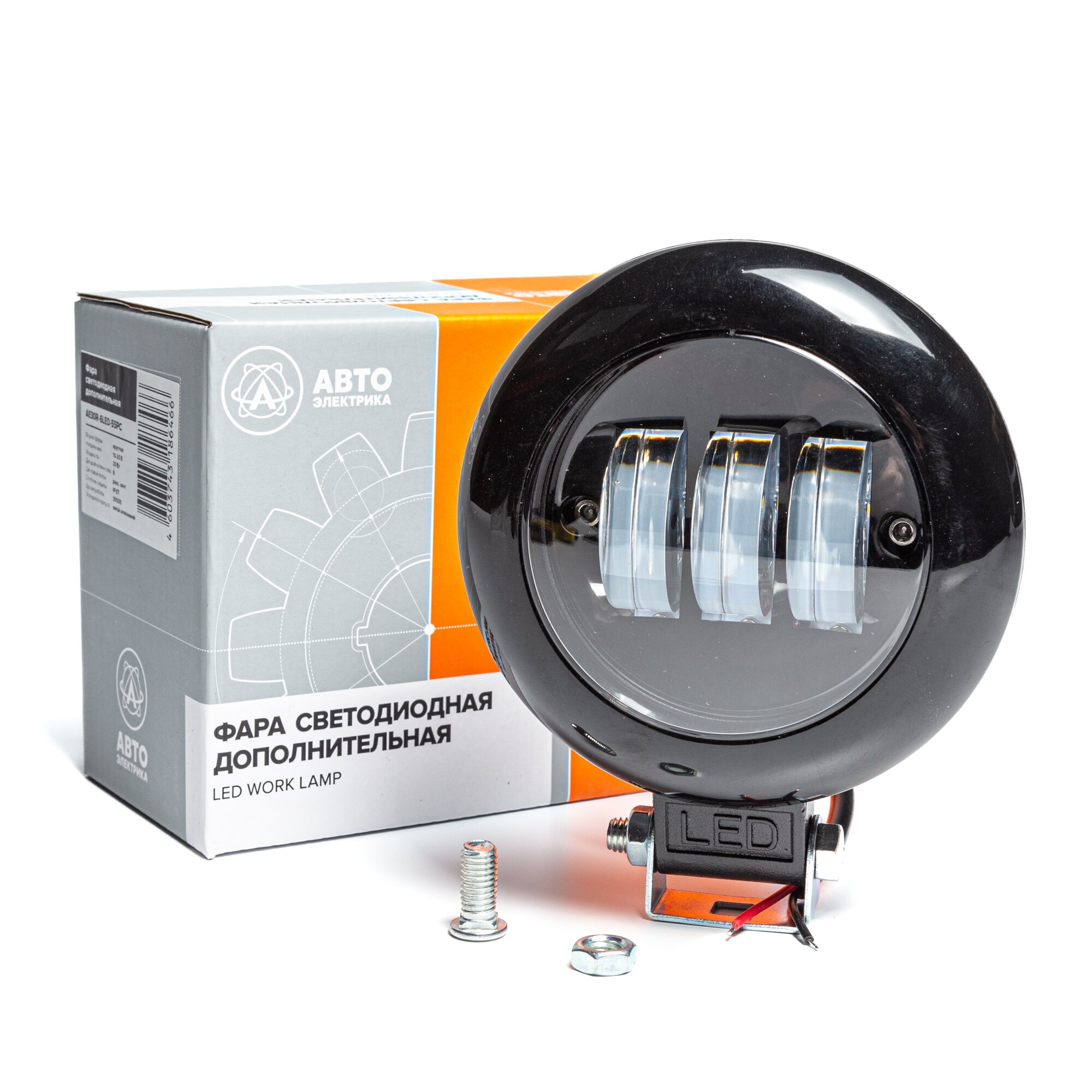 Фара светодиодная дополнительная, 12/24В, круглая, арт. AE30R6LED55PC АвтоЭлектрика