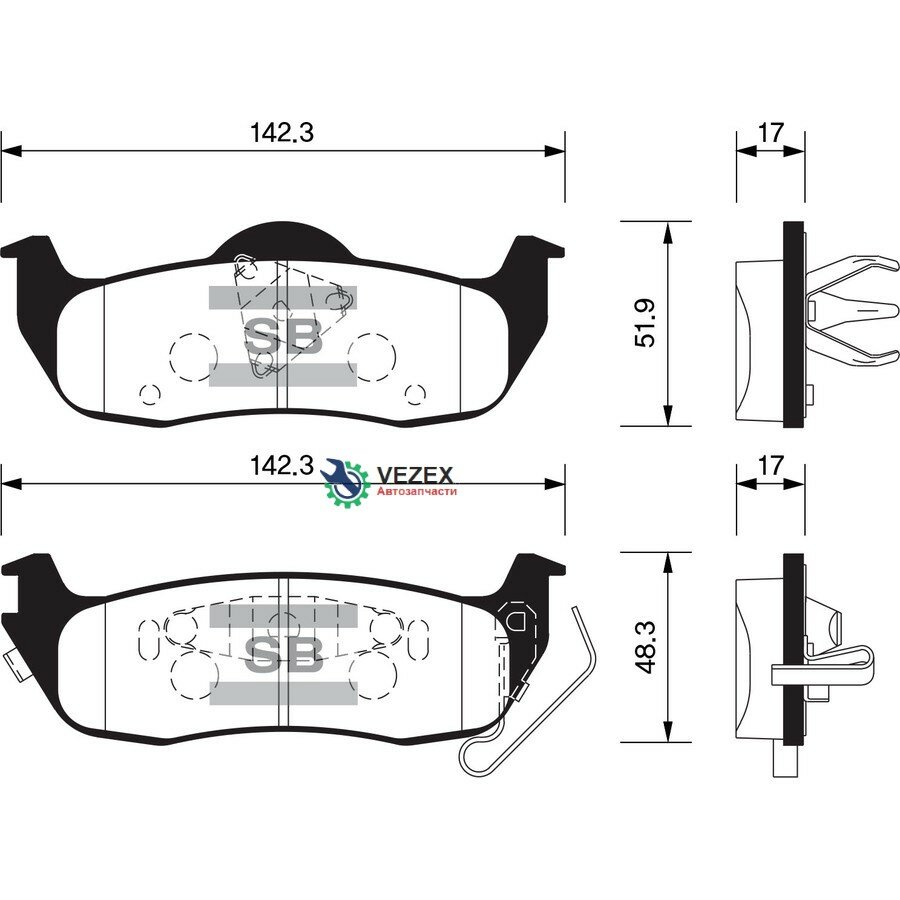 SANGSIN BRAKE SP1512 Колодки тормозные дисковые Jeep Grand Cherokee 3.0-5.7 V8 05> SP1512