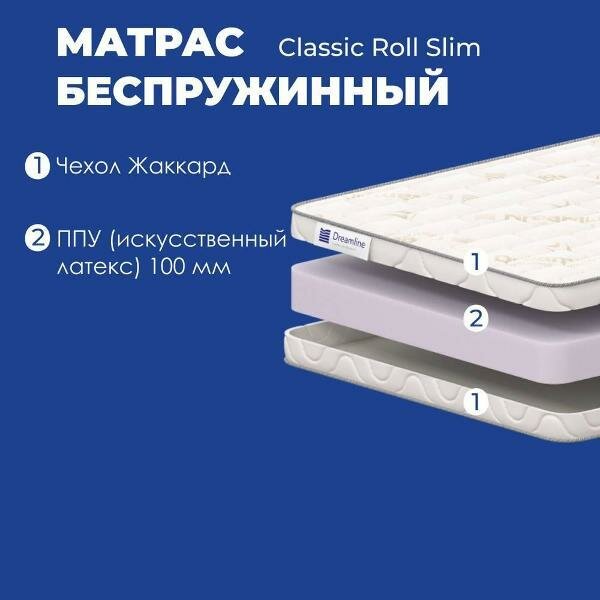 Матрас Dreamline Classic Roll Slim 140*200 (серия DreamRoll)