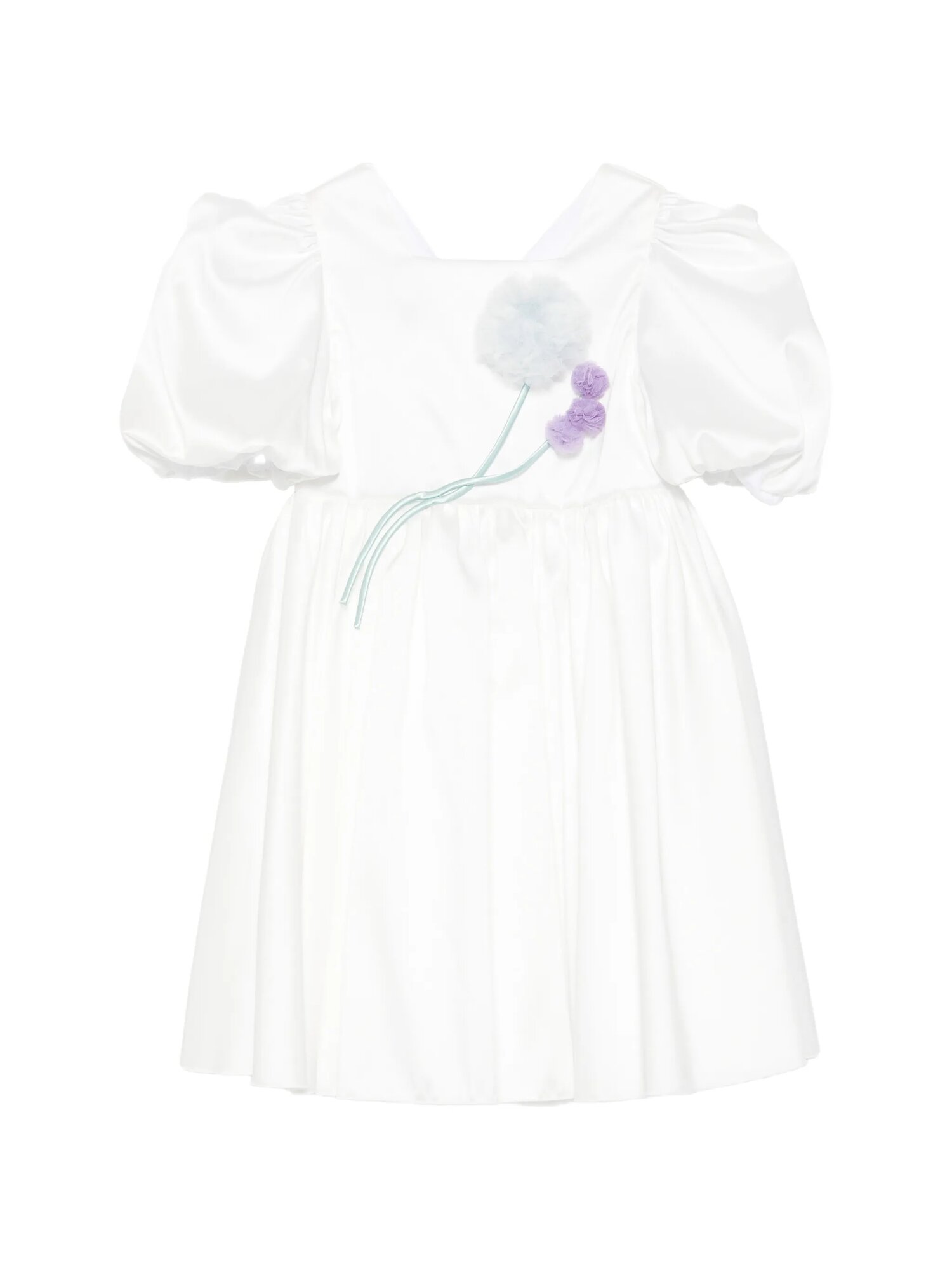Платье Isernia floral-appliqué puff-sleeve dress