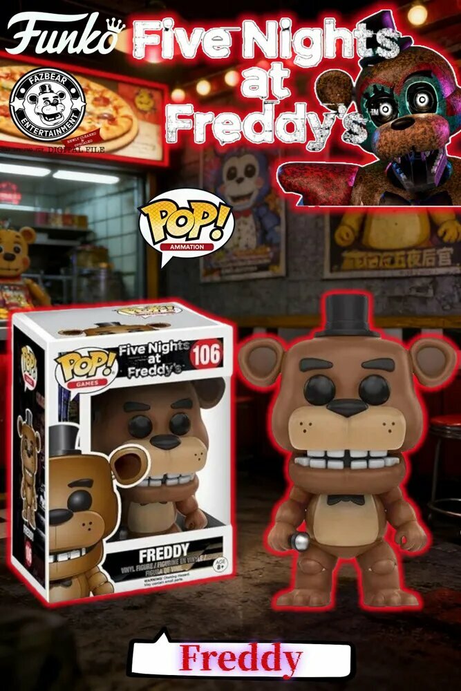 Фигурка Funko POP! Five Nights at Freddy's Фредди (106), ABS пластик