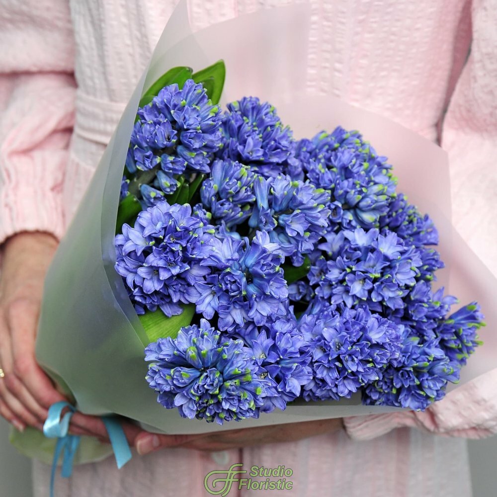 Букет STUDIO FLORISTIC "Синие очи", 11 шт, высота 25 см, синий цвет