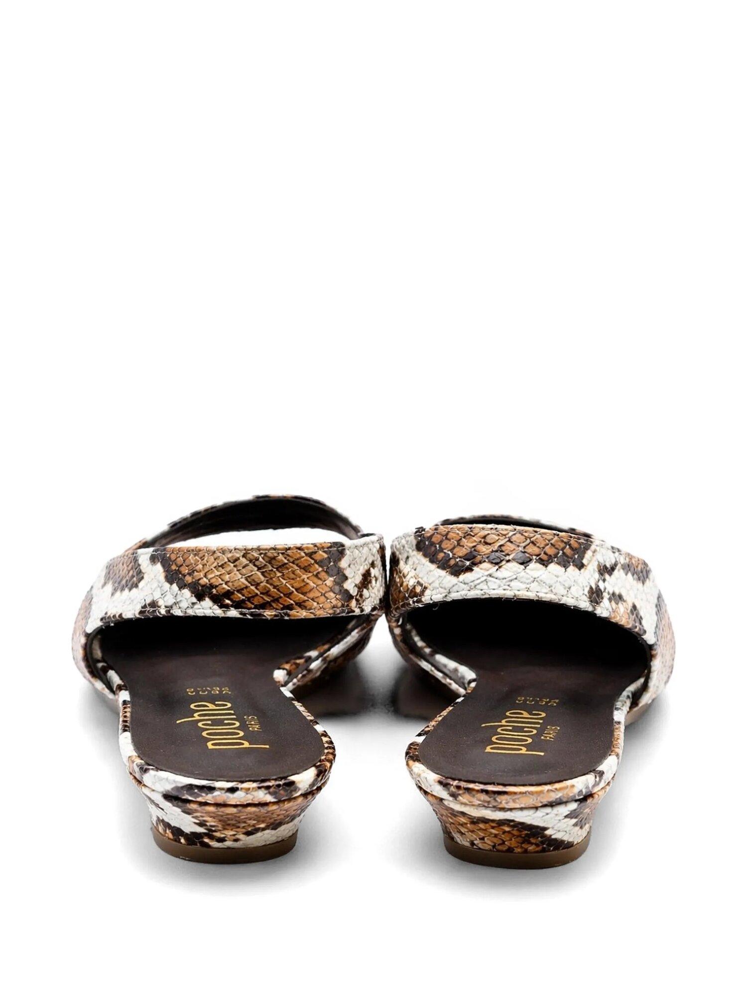 Туфли poche PARIS Snakeskin-effect slingback pumps, размер 41, brown — фото 1