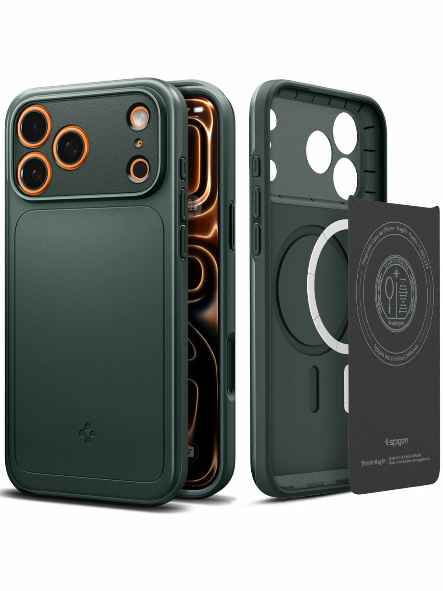 Чехол Spigen на iPhone 17 Pro Max / Айфон 17 Про Макс , Thin Fit Mag Magsafe (ACS10275), бортики для защиты камеры и дисплея