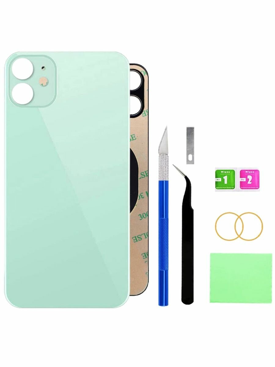 Заднее стекло для iPhone 12 6.1, замена задней крышки, комплект инструментов для ремонта - Зелёный