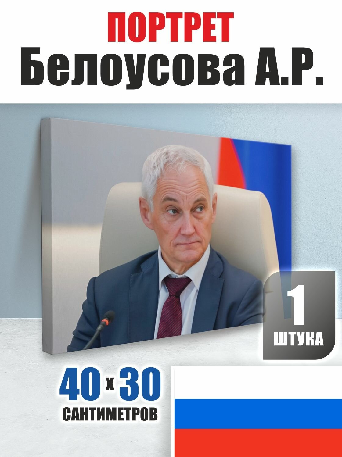 Картина на холсте для интерьера "Белоусов", 400х300 мм, VoloMar