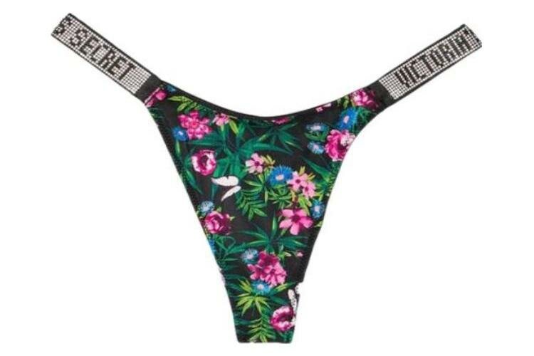Трусики-стринги женские Victoria's Secret 10243369, с принтом зеленые растения, S EU