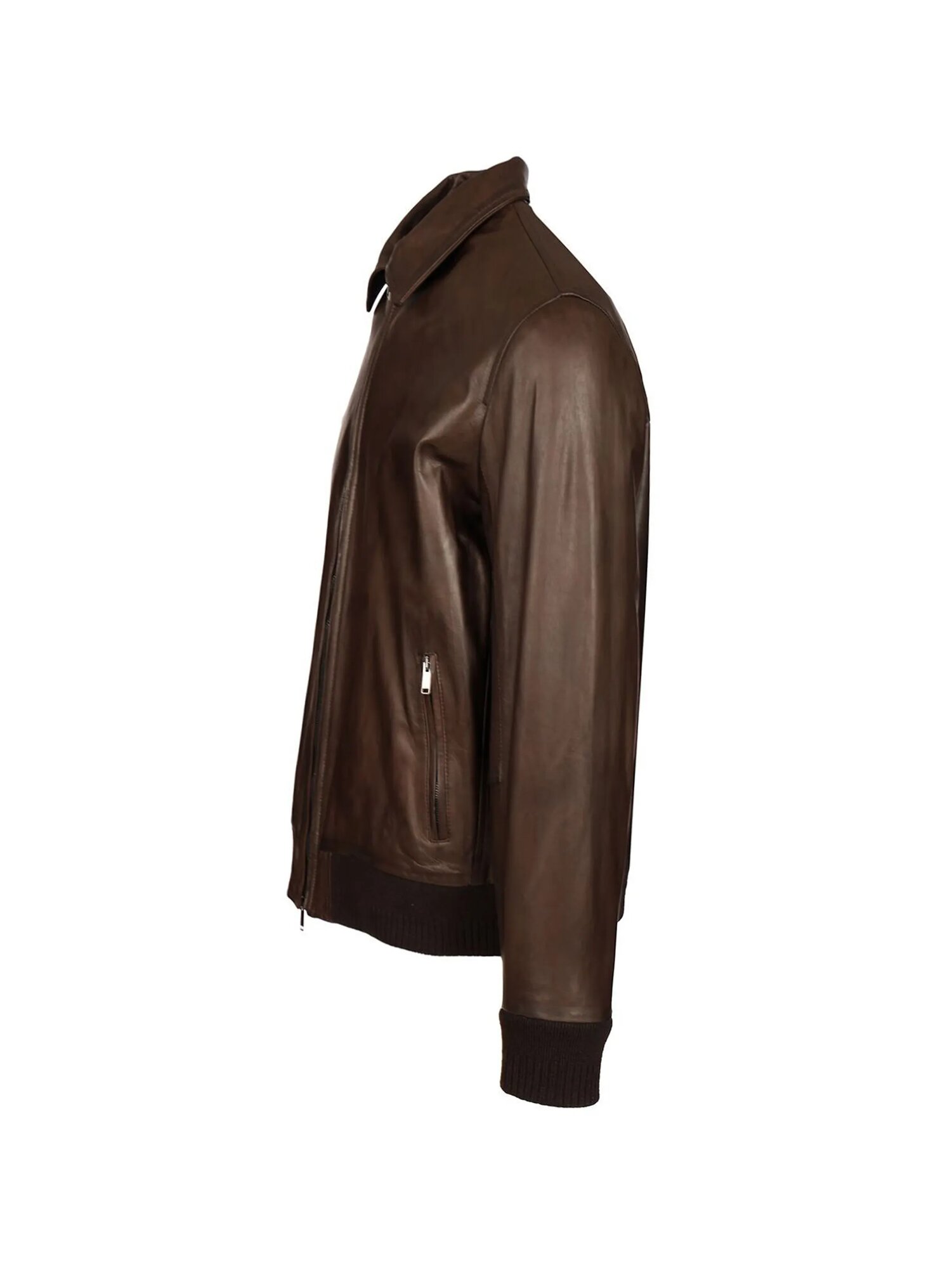Куртка al duca d'aosta Ribbed-trim leather jacket, размер 52 — фото 1