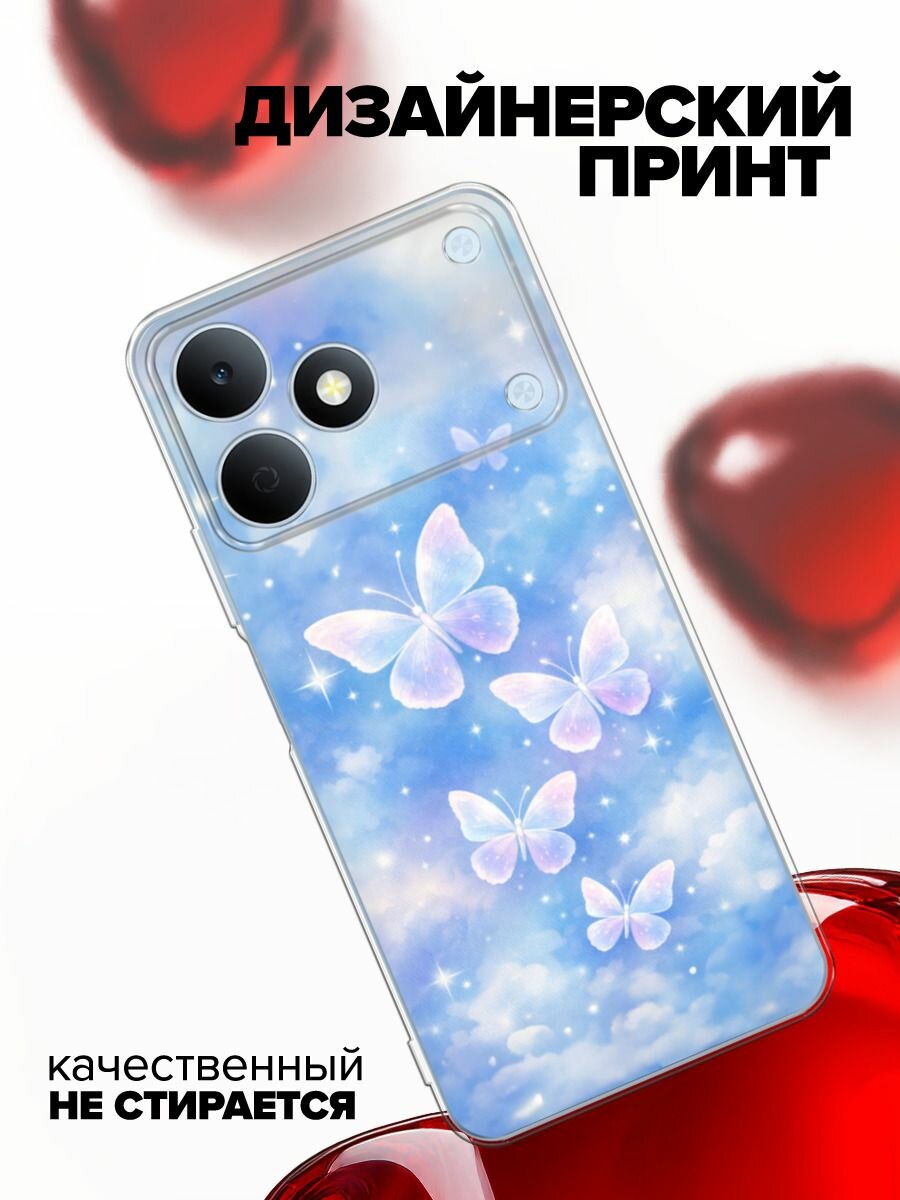 Чехол на Realme Note 80 / Реалми Нот 80 с принтом Бабочки в облаках — фото 1