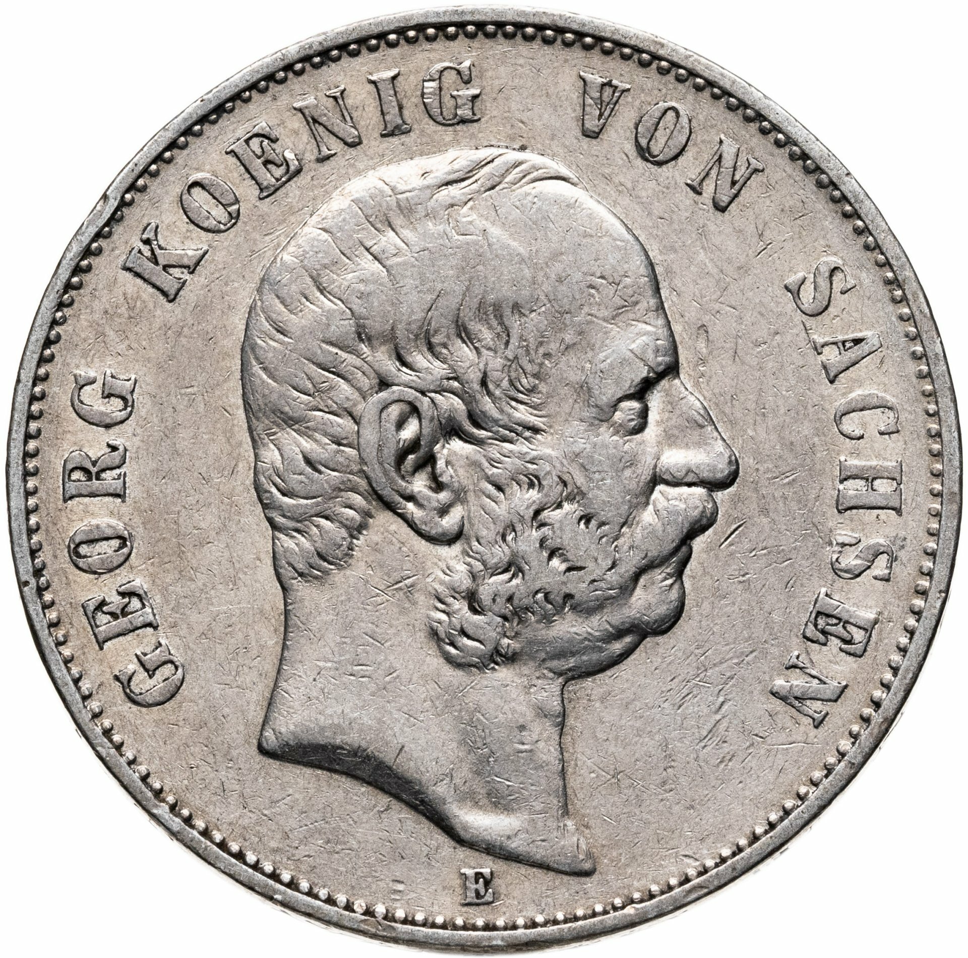 Германская империя, Саксония 5 марок mark 1903, Серебро 900, в сохранности VF