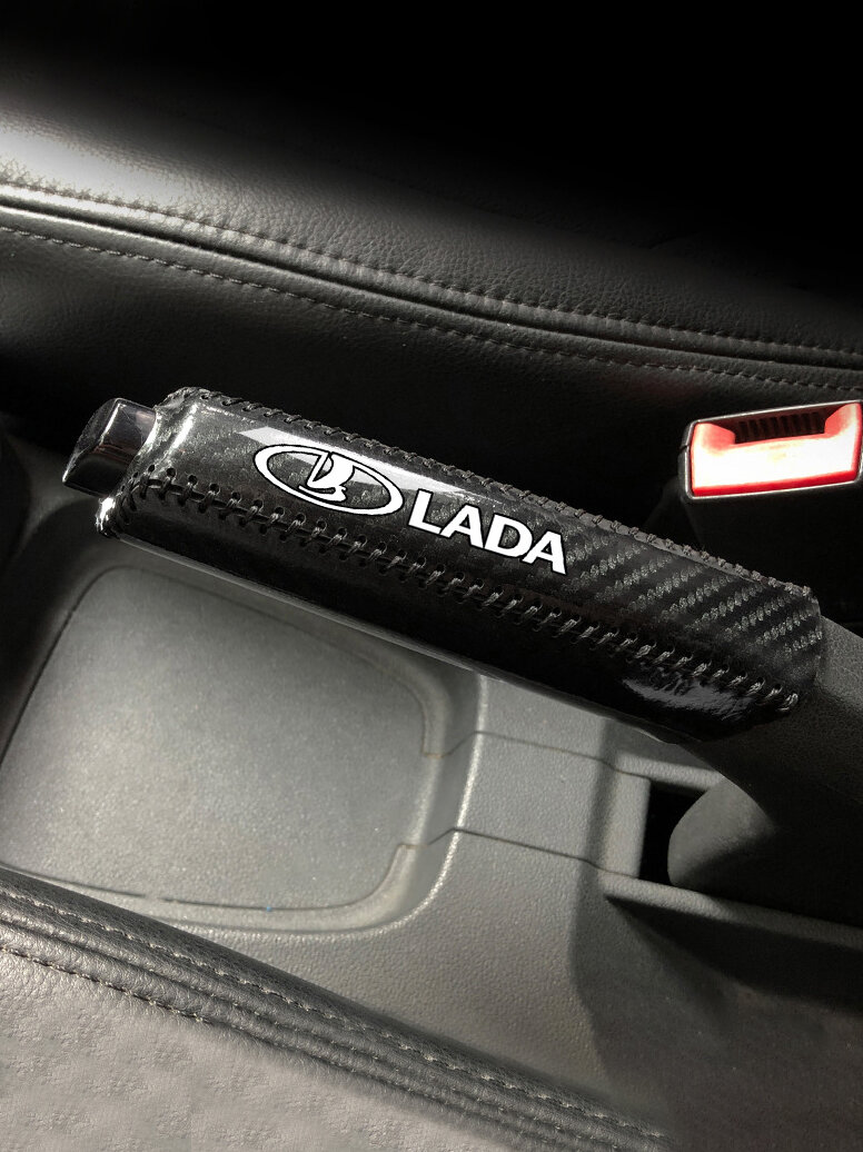 Чехол на ручной тормоз из углеродного волокна, подходящий для автомобилей LADA