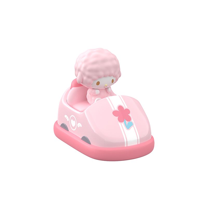Набор для игры в бамперные машинки Sanrio: мини-бокс с фигурками Куроми, Почакко, Хелло Китти и уродливой рыбкой
