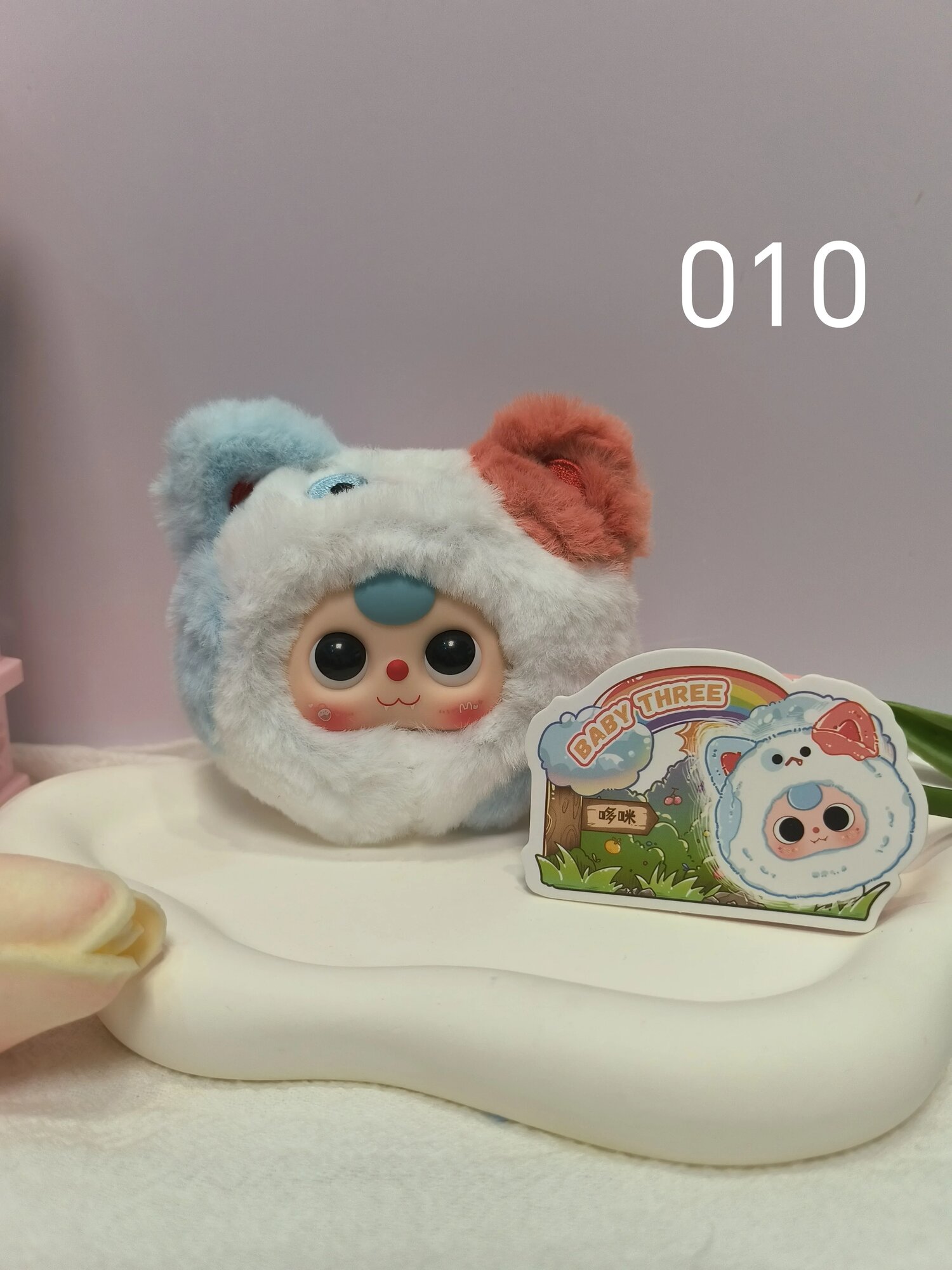 Официальный плюшевый слепой бокс Baby Three с мини-головой животного, персонаж Дами, неповрежденная упаковка, 10 см
