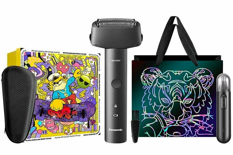 Электробритва для мужчин Panasonic ES RM31 Tiger Protection Edition, Black ES-RM31+Tiger Box+Tiger Shopping Bag+Storage Bag+Nose Hair Scissors