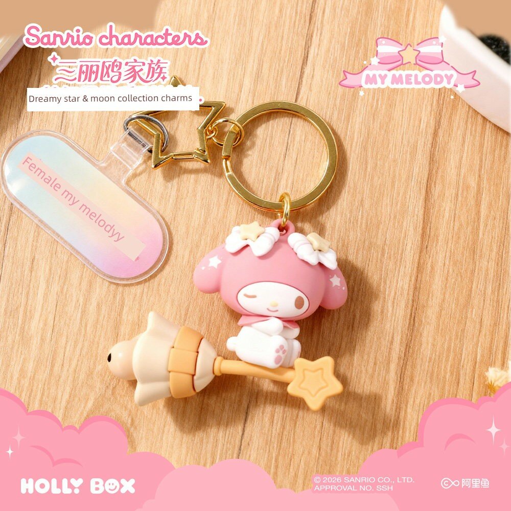 Подвеска Sanrio Family Dreamy Star and Moon, брелок Hello Kitty Kuromi My Melody, украшение для сумки, подарок Подвеска