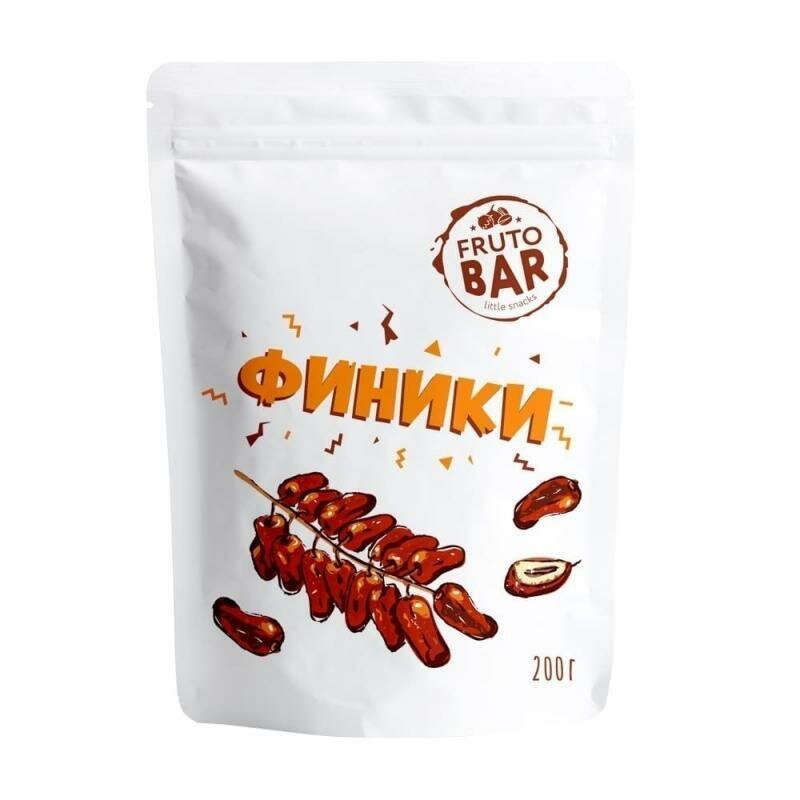 Финики сушёные с косточкой, FRUTO BAR, 200 г