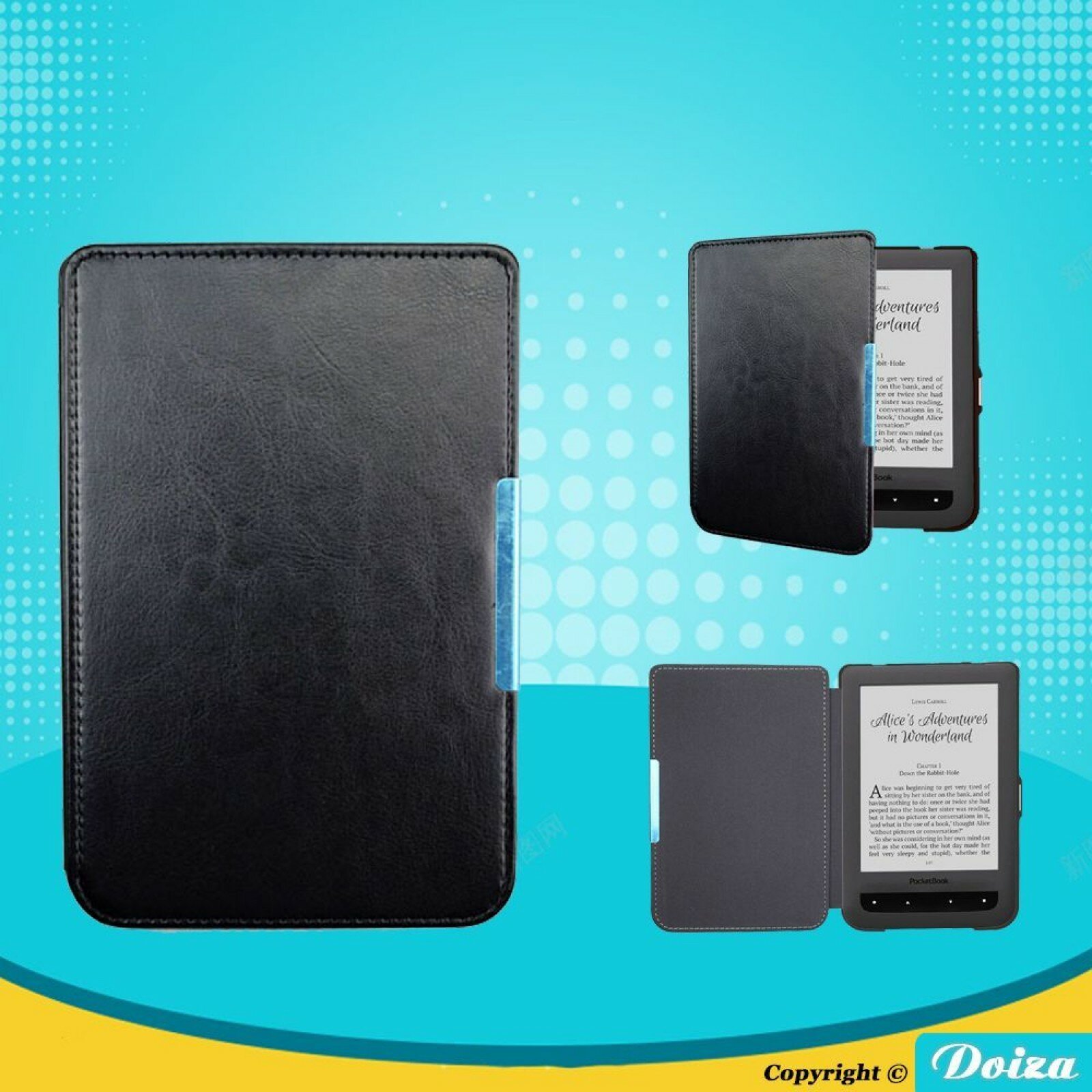 Чехол-обложка MyPads для электронной книги Pocketbook Touch Lux4, противоударный, экокожа, черный
