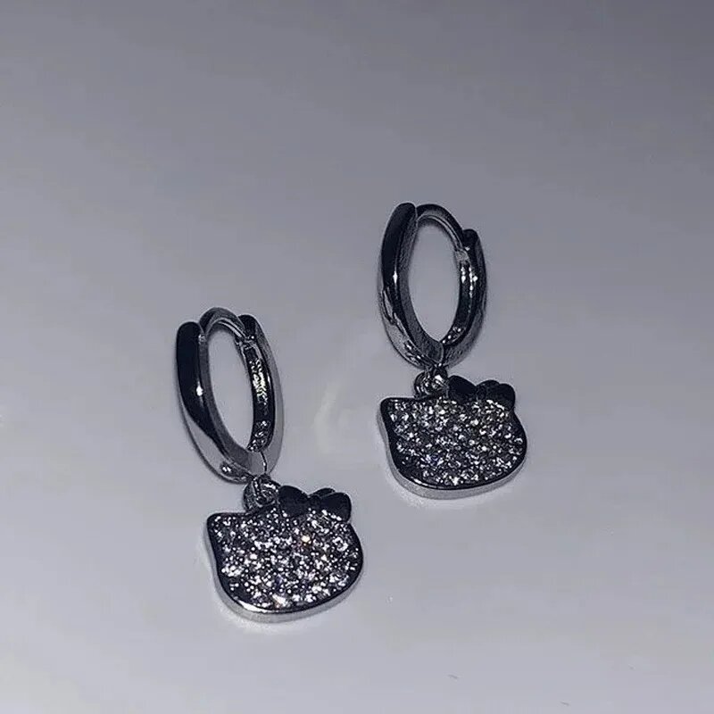 Серьги Sanrio Hello Kitty для женщин и девушек, модные и милые, в стиле Y2K, идеально подходят для свадебных торжеств, в качестве ювелирных украшений и подарков.
