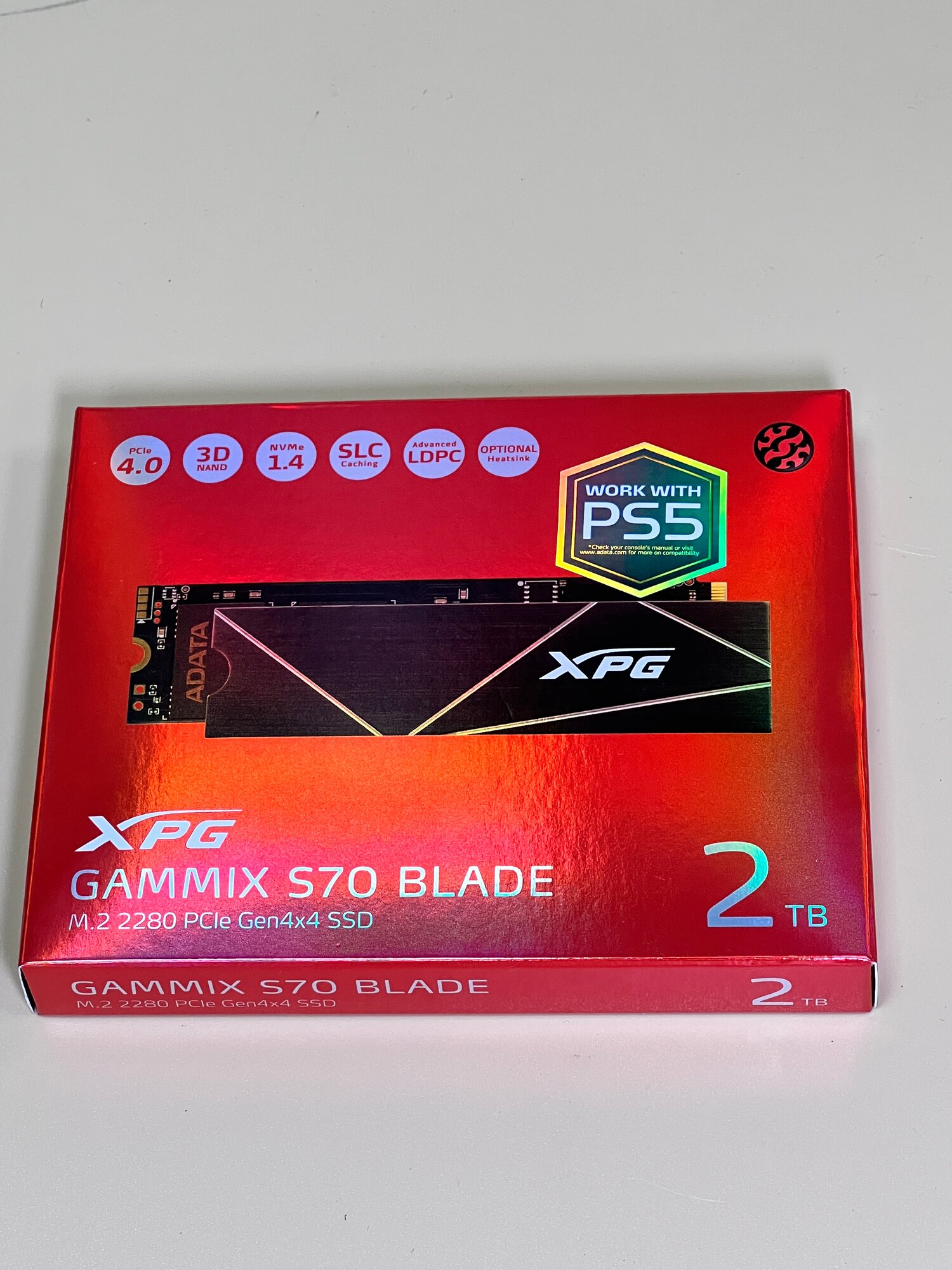 Твердотельный накопитель SSD M.2 ADATA 2.0Tb XPG GAMMIX S70 Blade (PCI-E 4.0 x4,7400/6600Mbs, 3D NAND, NVMe) + радиатор