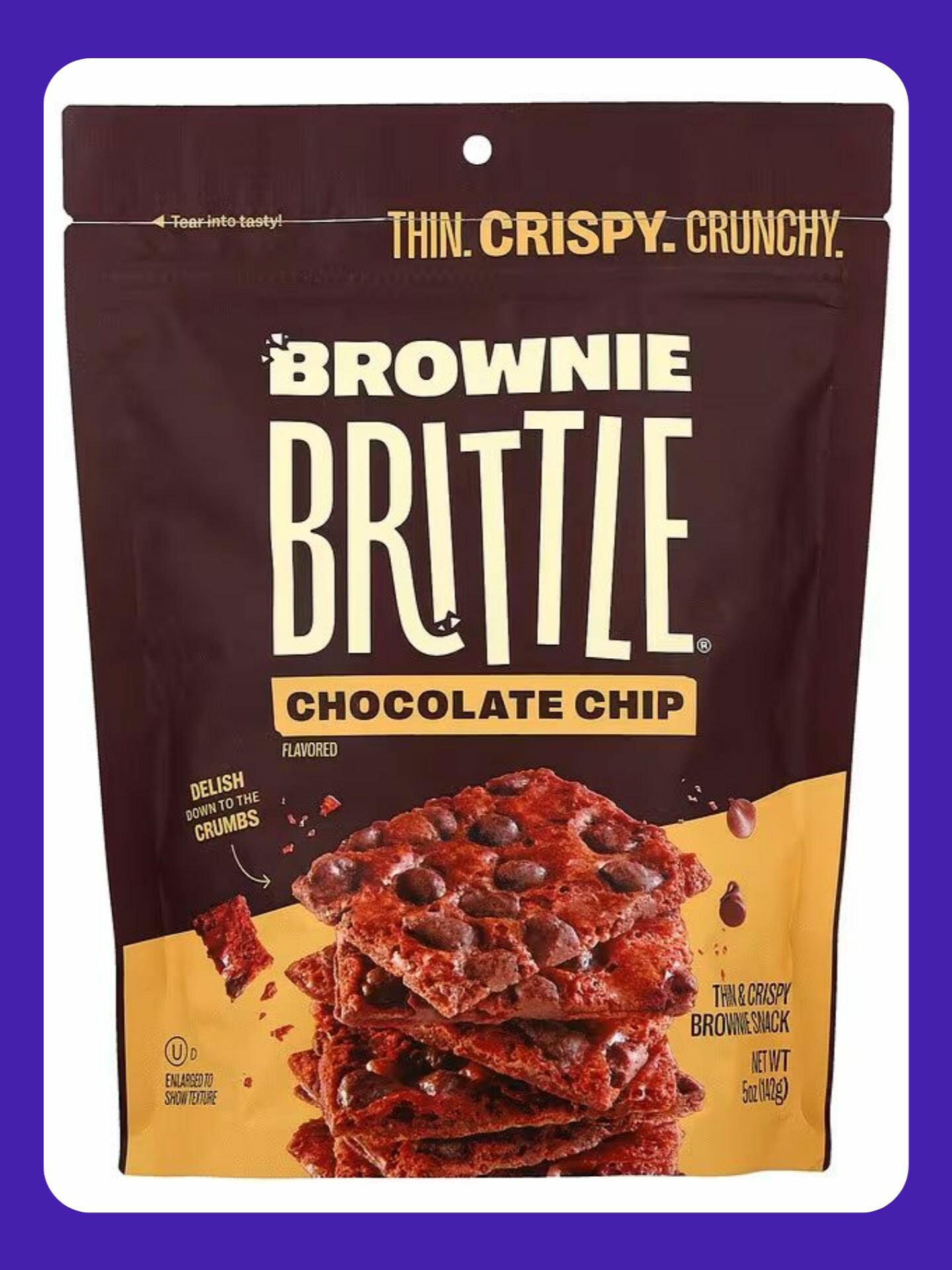 Sheila G's, Brownie Brittle, тонкие брауни, шоколадная крошка, 142 г