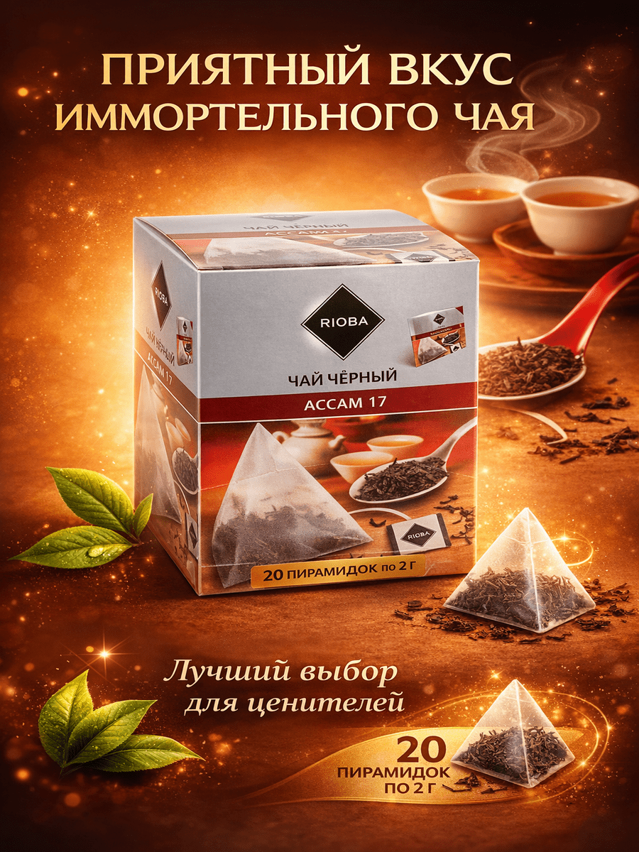Чай черный Rioba Accam, 20 пирамидок по 2 г