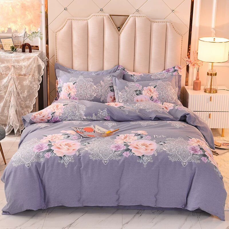 Комплект постельного белья Crystal Home Textiles из 100% чистого хлопка, четыре предмета, утолщенный, полностью