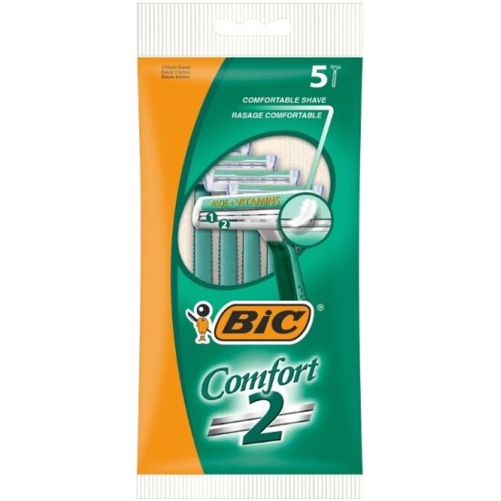 Одноразовая бритва Bic Comfort 2 лезвия, 5 шт