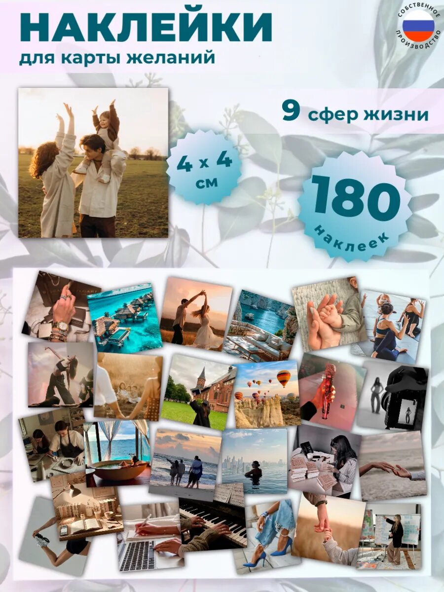 Наклейки Карта желаний стикеры в ежедневник для скрапбукинга