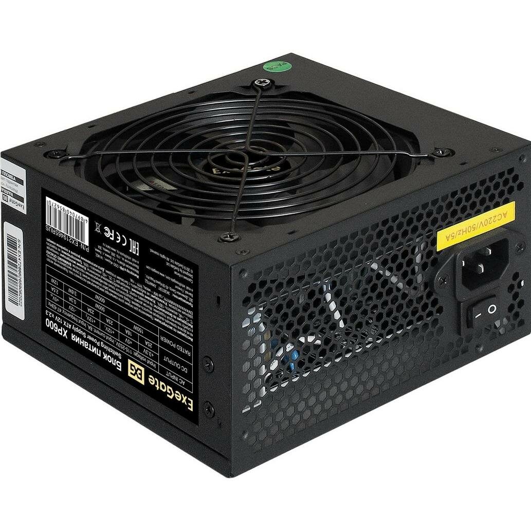 Блок питания ATX 600Вт Exegate XP600 EX219465RUS-S (20+4pin) 120mm fan 3xSATA 2xIDE FDD RTL