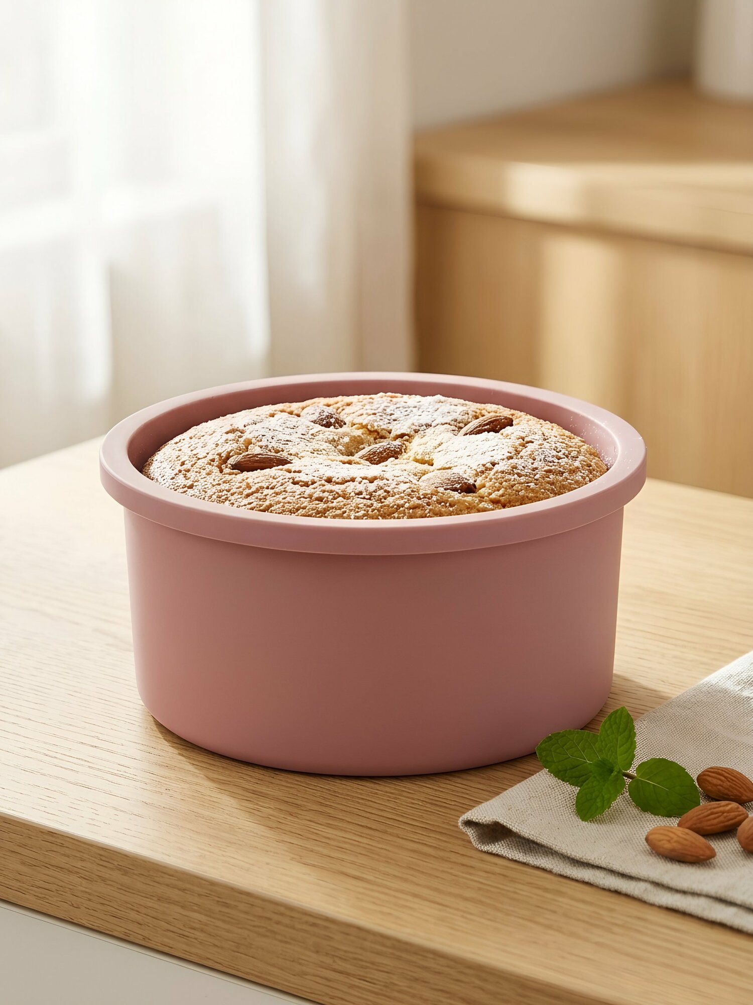 Силиконовая форма для запекания Хорс Plump круглая розовая 12.7х7 см, выпечка тортов, кексов, бисквитов в духовке