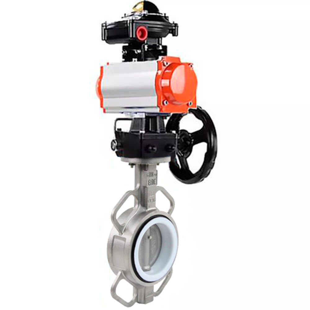 Затвор DN.ru WCB-316L-PTFE Ду100 Ру16, с пн. прив. DA-105, БКВ LSB-510, РД HDM-3