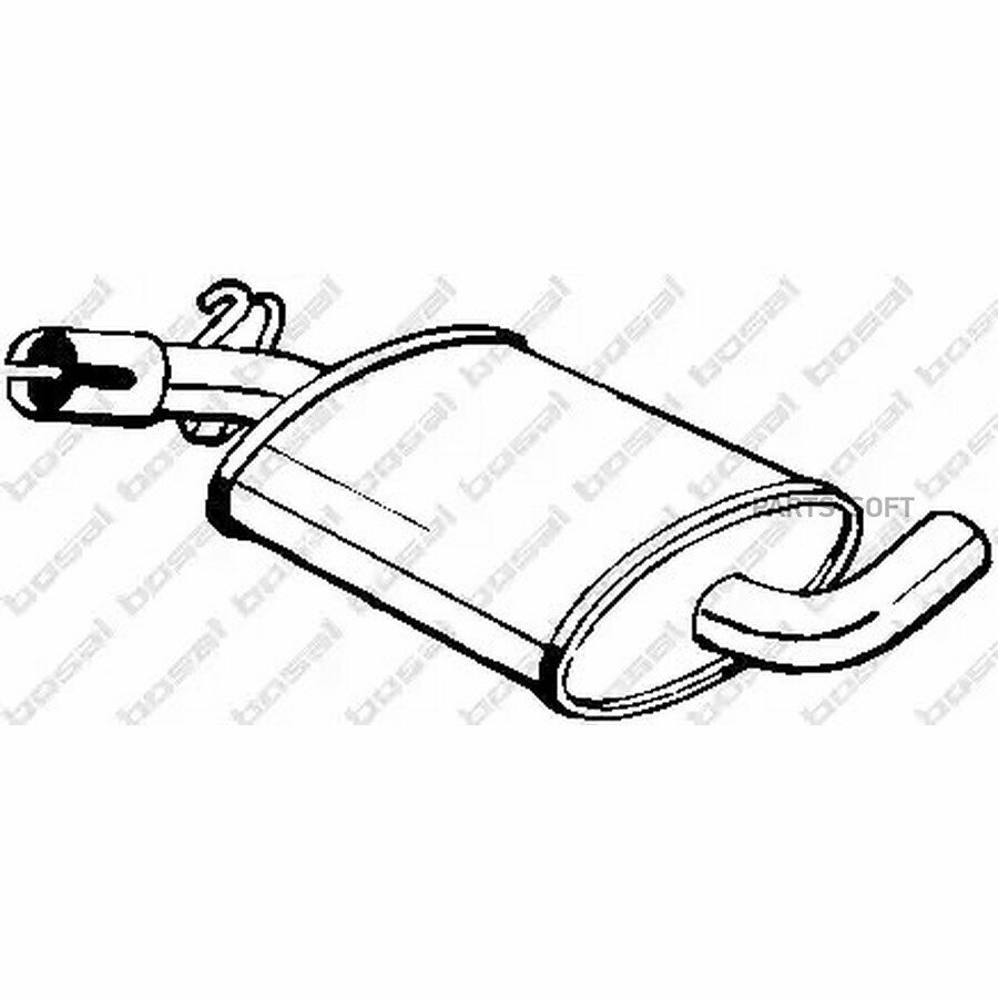 Глушитель центральный VW GOLF/JETTA 85-92 85-92 от официального дистрибьютора, BOSAL, артикул 233407