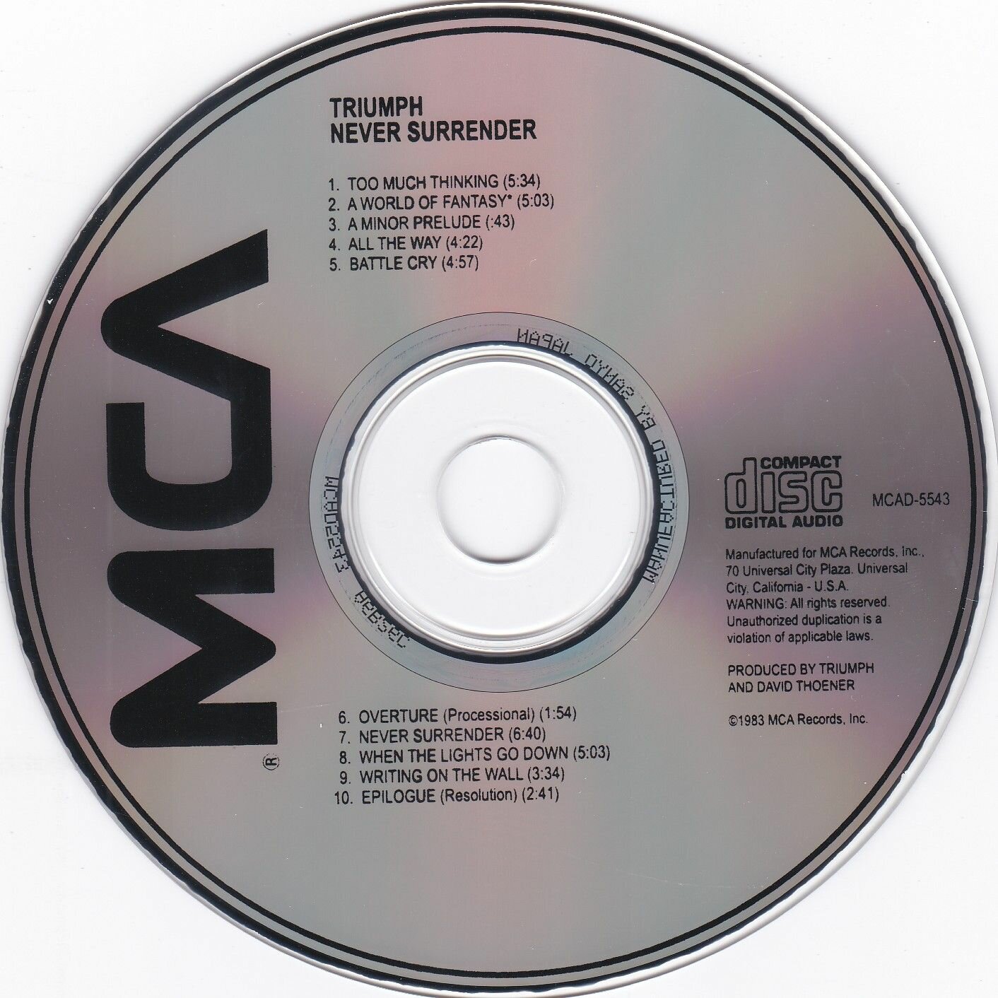 Triumph - Never Surrender, 1982, 8-page, CD-Аудио — фото 1