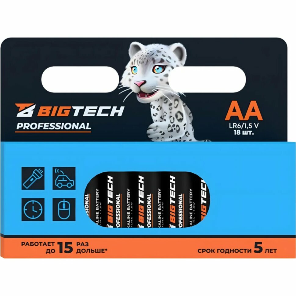 Батарейка BigTech Professional АA/LR6 уп/18шт, 1988423
