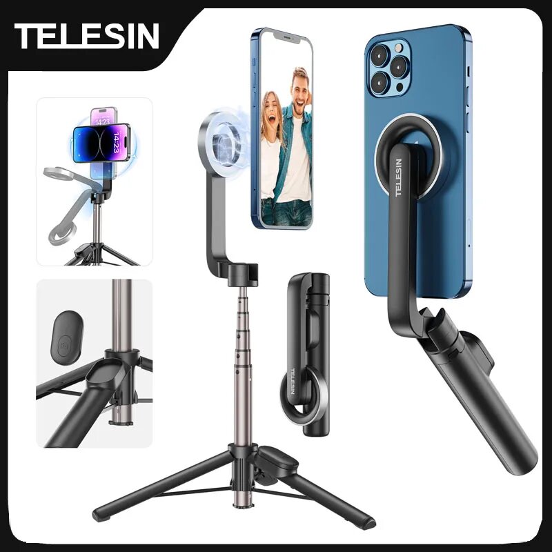 Магнитная селфи-палка TELESIN для смартфонов, Color: For all smartphones