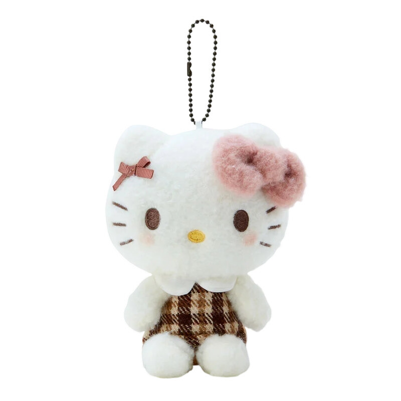 Sanrio Hello Kitty Mocha Plaid Collection Подвеска Кукла Плюшевый Украшение 15 см Длина Тела