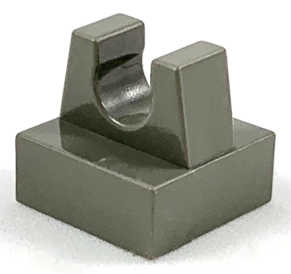 Tile, Modified 1 x 1 with Clip, 2555 Dark Gray U