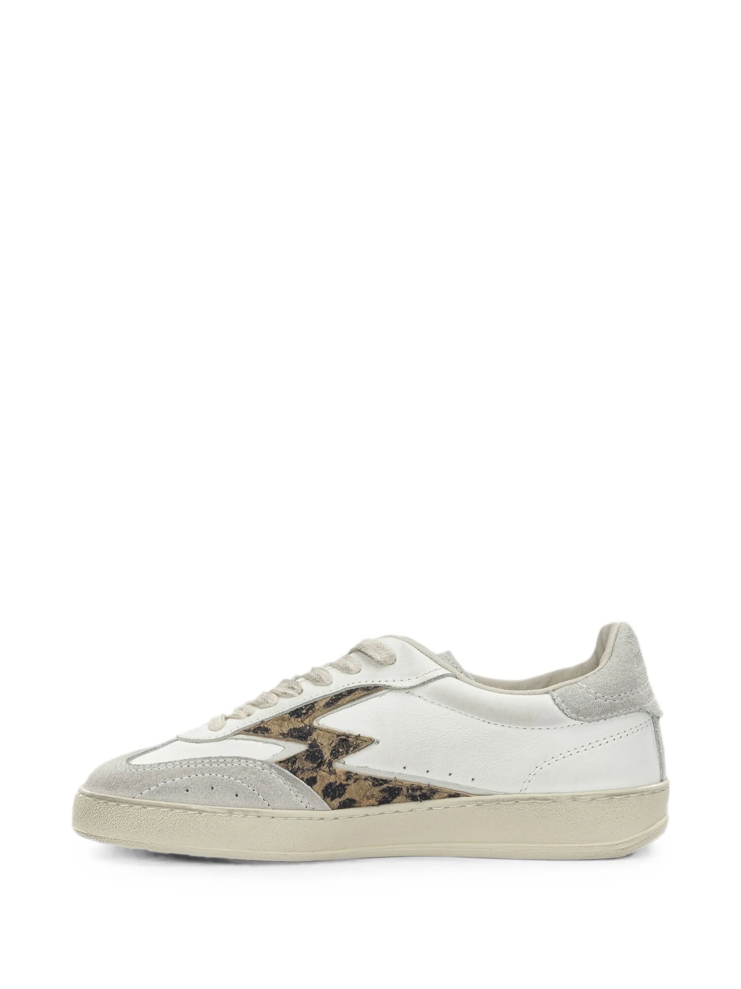 Кроссовки  Leopard-print panelled leather sneakers, размер 36, white — фото 1
