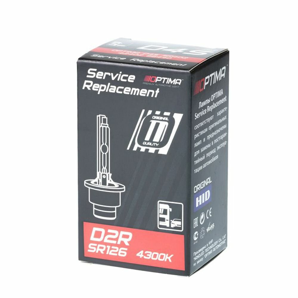 Ксеноновая лампа OPTIMA Service Replacement D2R 4300K, 1 лампа
