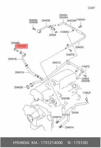 Уплотнительное кольцо турбокомпрессора Hyundai / Kia (Mobis) 1751214000