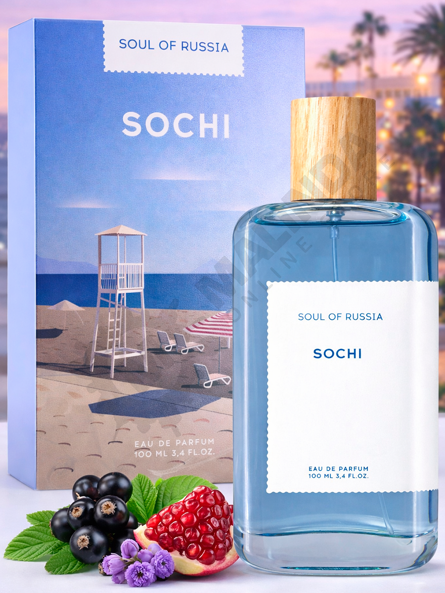 Парфюмерная вода Soul Of Russia Sochi, унисекс, фруктовые, цитрусовые, 100 мл