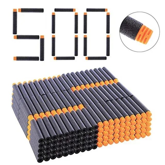 500 шт. мягкие пули EVA для Nerf, чёрные