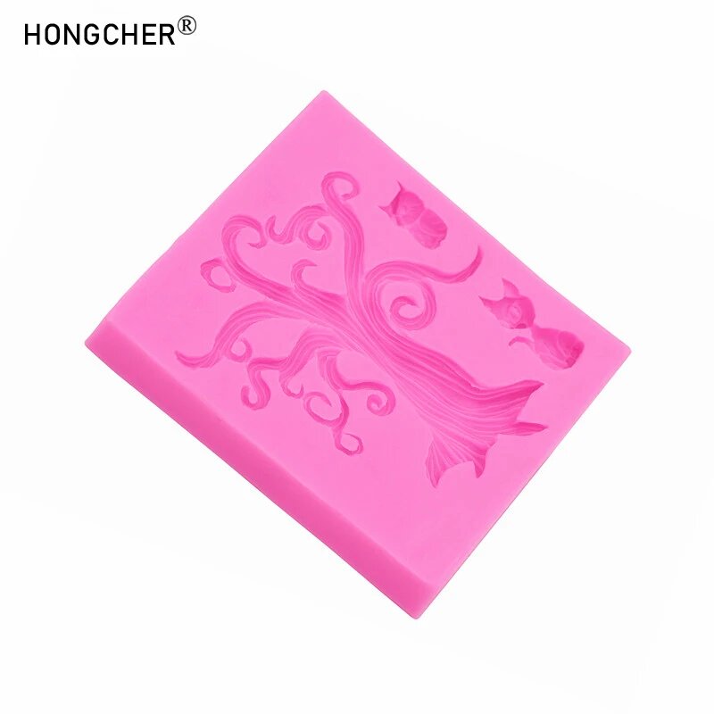 Форма для торта "Дерево Жизни Сова" HONGCHER силиконовая Pink1