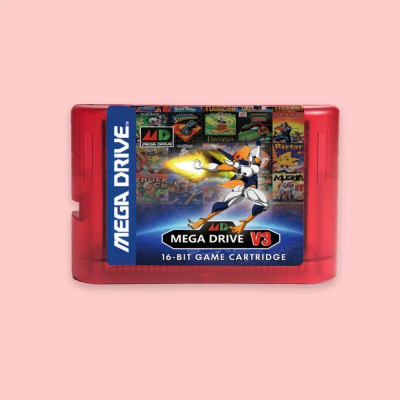 EVERDRIVE MDV3 Pro 3000 в 1 EDMD Remix картридж для SEGA MD Label Clear Red