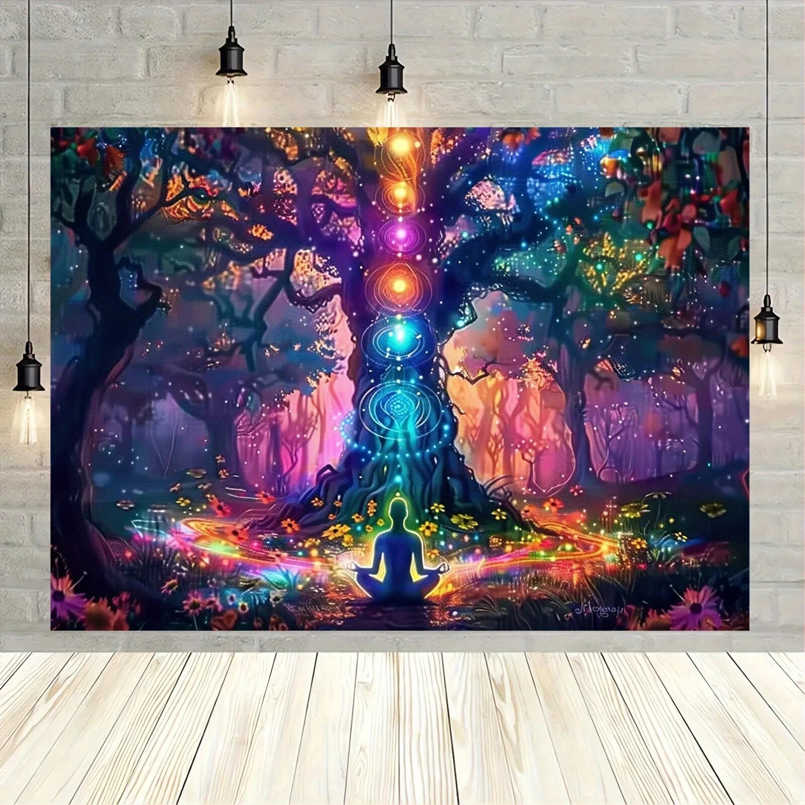 Гобелен VIKAMA «Древо Жизни» «Психоделический Лес» 73x95cm(2.4x3.1FT