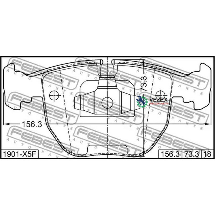 FEBEST 1901-X5F Колодки тормозные передние