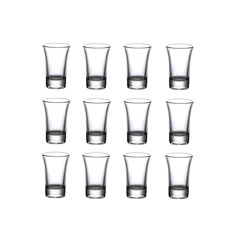 Стеклянные рюмки для водки с толстым дном 20ml 12pcs