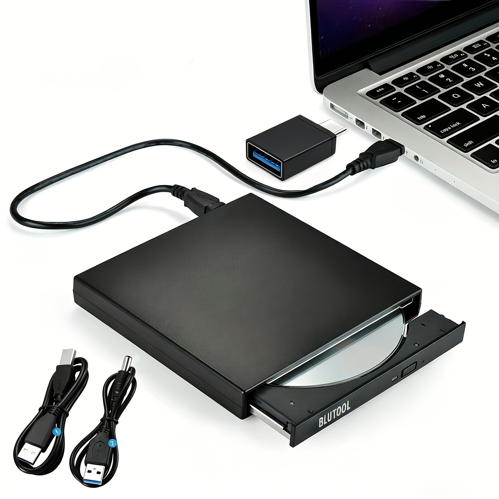 Внешний DVD-привод CD-RW, портативный CD/DVD-RW плеер, записывающее устройство для ноутбука и ПК, с сумкой для хранения