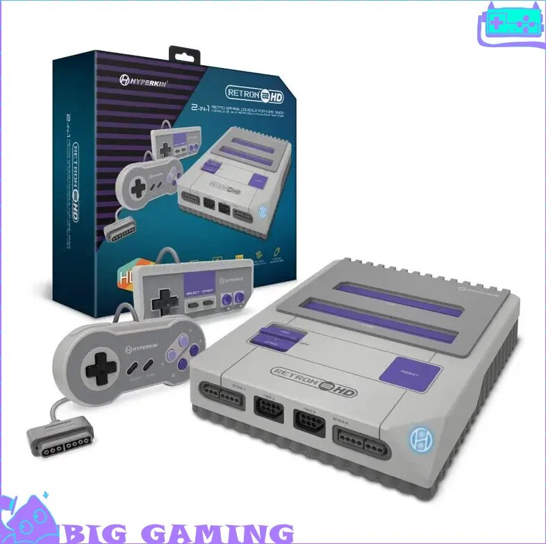 Игровая консоль Hyperkin RetroN 2HD с геймпадом, совместимая с Super Nintendo NES SFC, HD-выход, игровые аксессуары, мультиплатформенная — фото 1